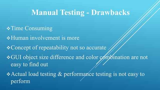 Manual Vs Automation Testing Pptx