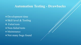 Manual Vs Automation Testing | PPTX