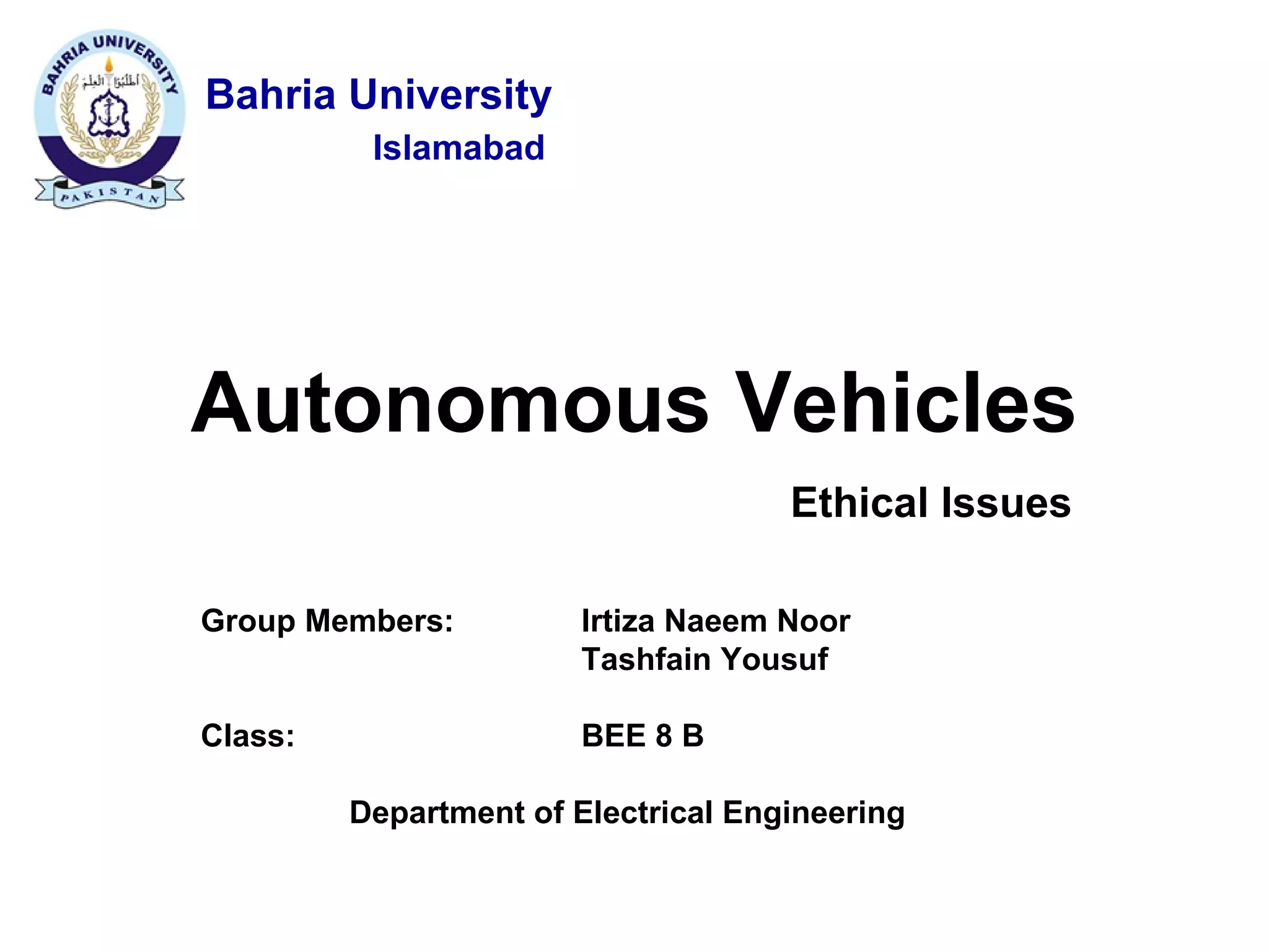 Autonomous vehicles | PPT