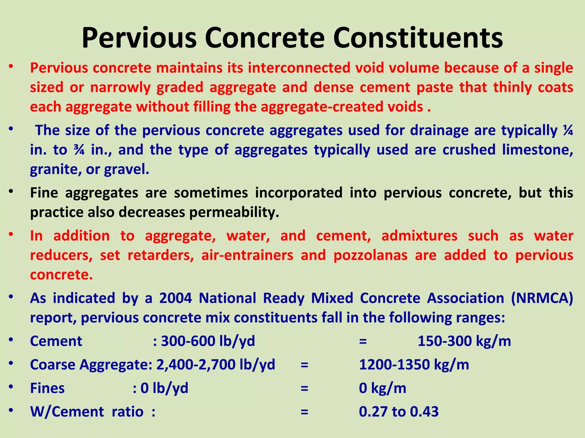 Pervious or Porous Concrete | PPT