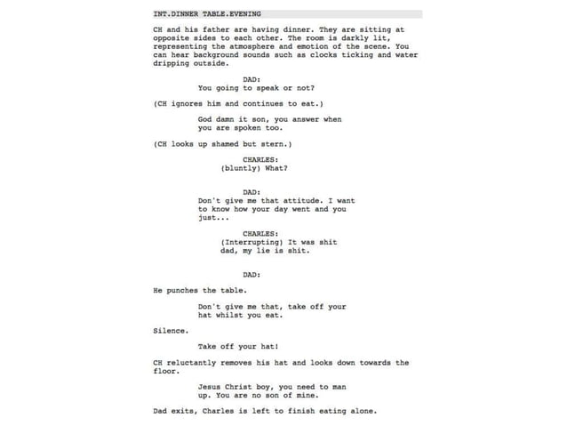 MAN UP First Draft Script Presentation | PPTX