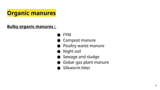 Manures - Definition, Types, uses, .pptx