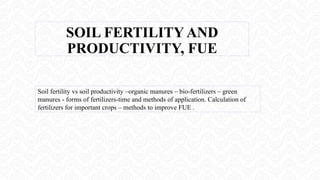 MANURES AND FERTILISERS, biofertilisers application | PPTX