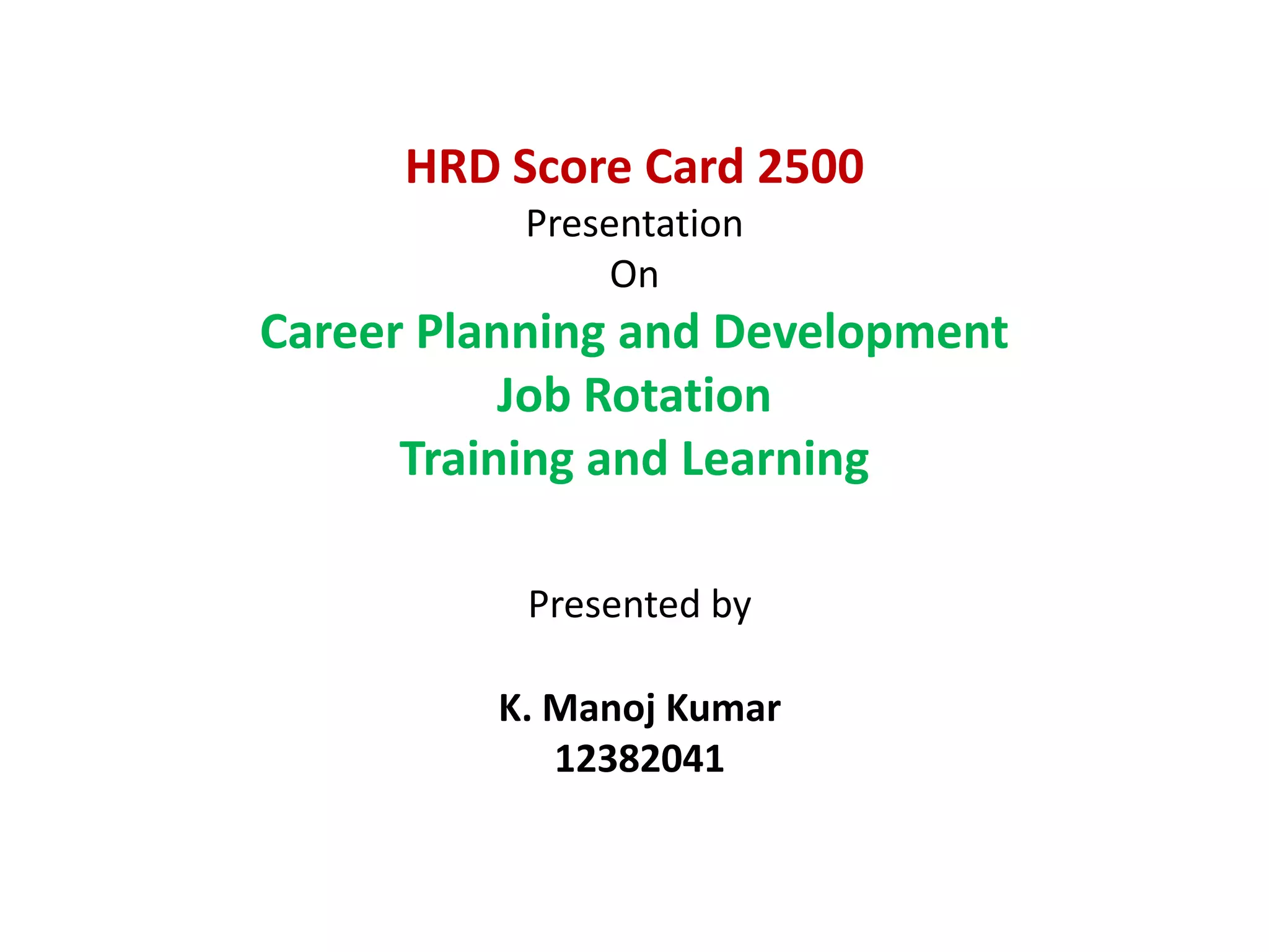 Manu's HRD scorecard | PPTX