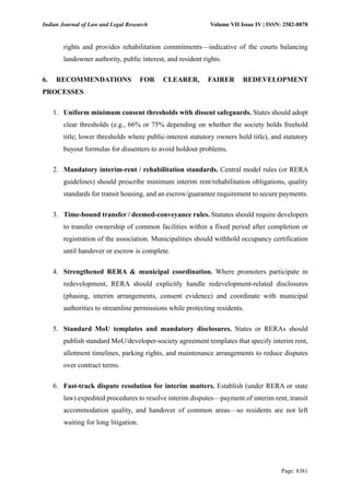 REGULATORY FRAMEWORKS AND GAPS IN INDIA’S URBAN REDEVELOPMENT LAWS | PDF