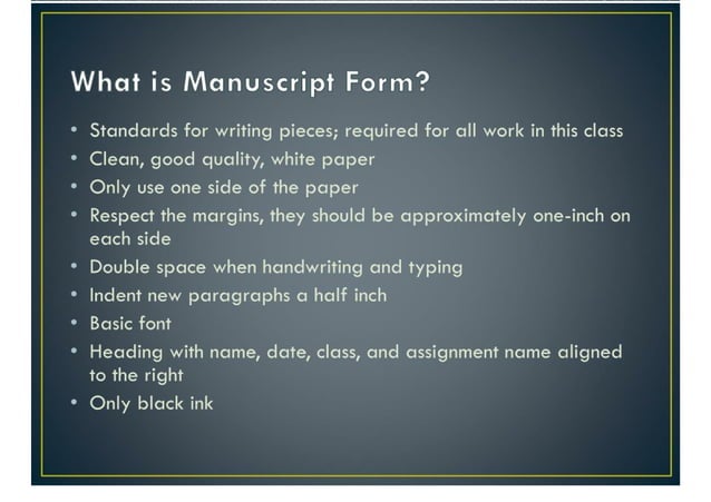 Manuscript Form | PPT
