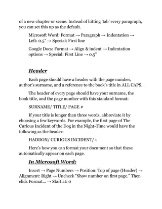 Manuscript format guide for novels | Authors | Content Shaping Delhi ...