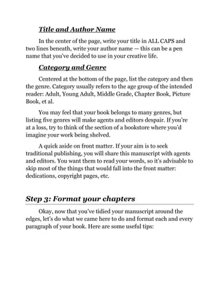 Manuscript format guide for novels | Authors | Content Shaping Delhi ...