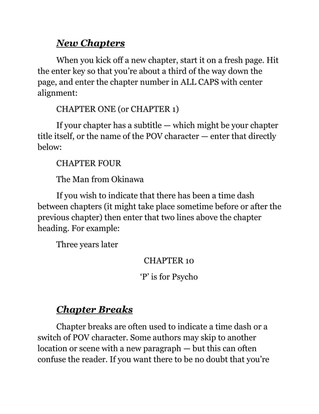 Manuscript format guide for novels | Authors | Content Shaping Delhi India Chandigarh | PDF ...