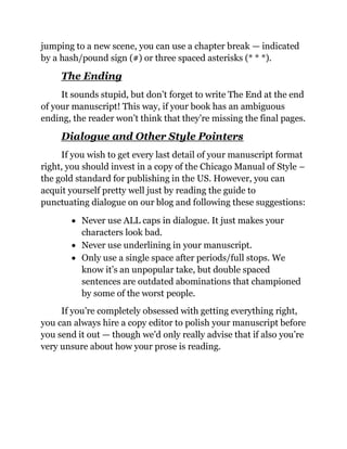 Manuscript format guide for novels | Authors | Content Shaping Delhi India Chandigarh | PDF