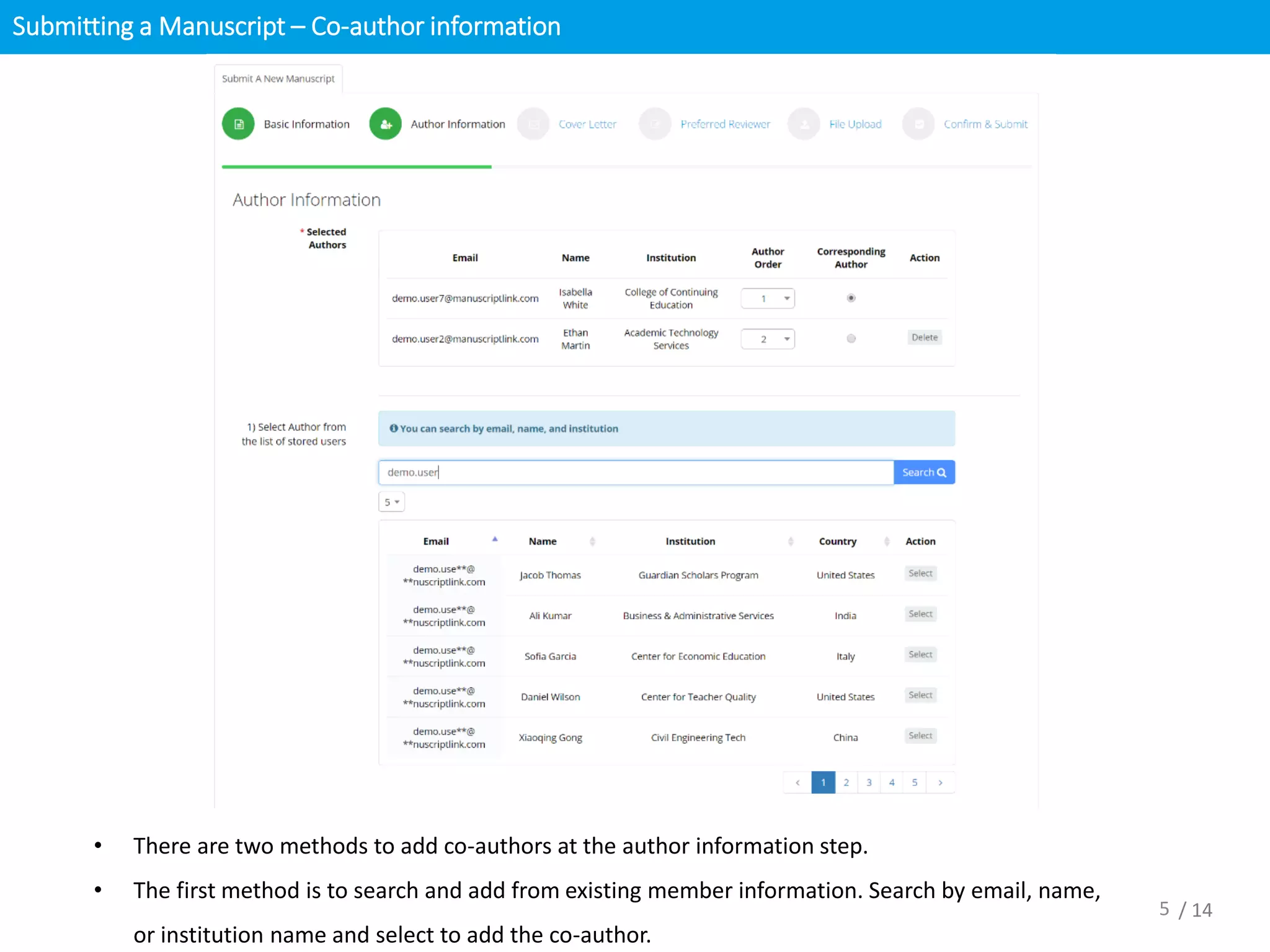 ManuscriptLink User Manual - Paper Authors | PDF