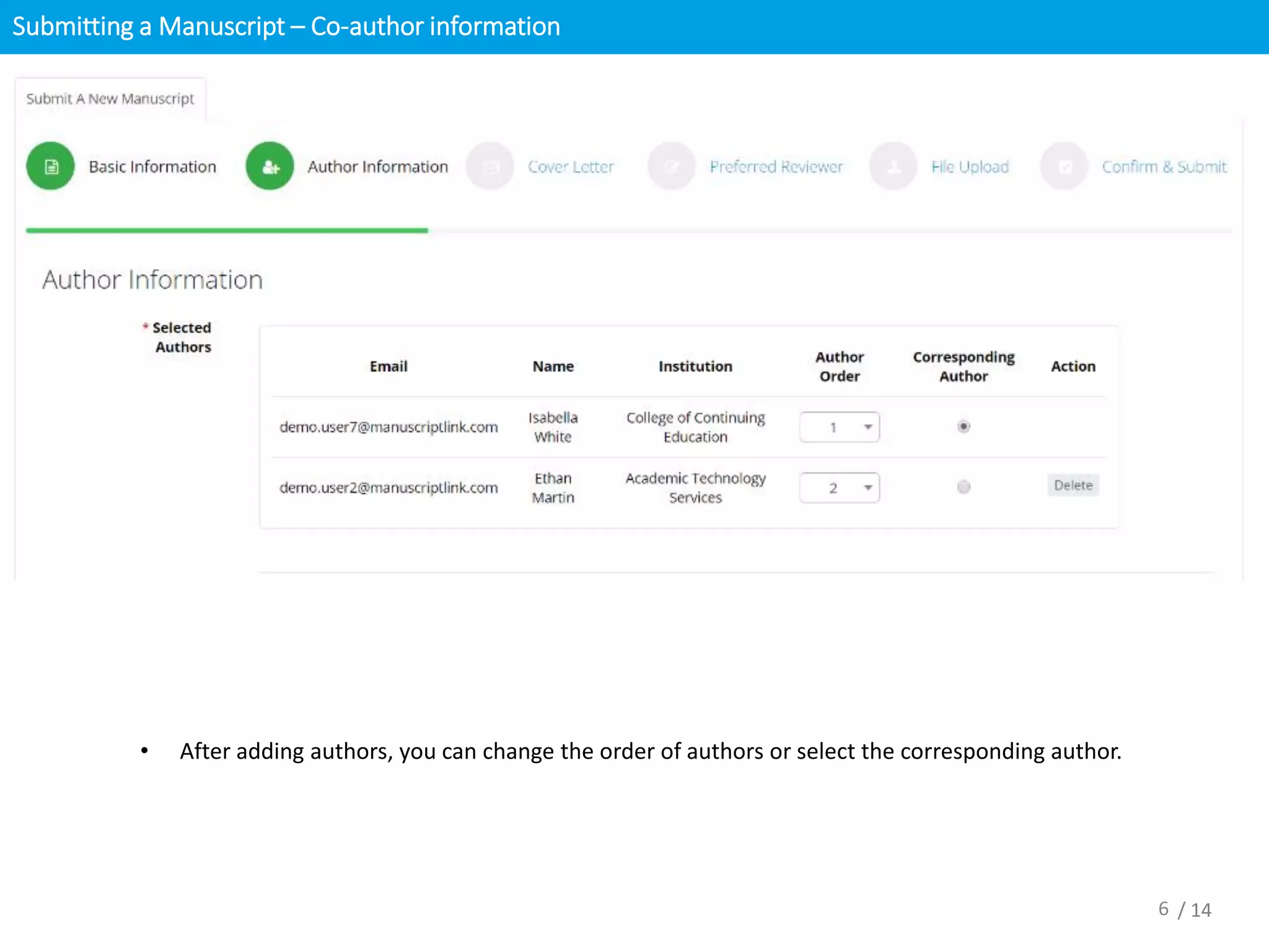 ManuscriptLink User Manual - Paper Authors | PDF