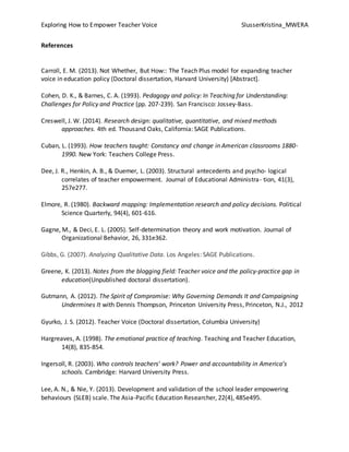 Exploring How to Empower Teacher Voice | DOCX