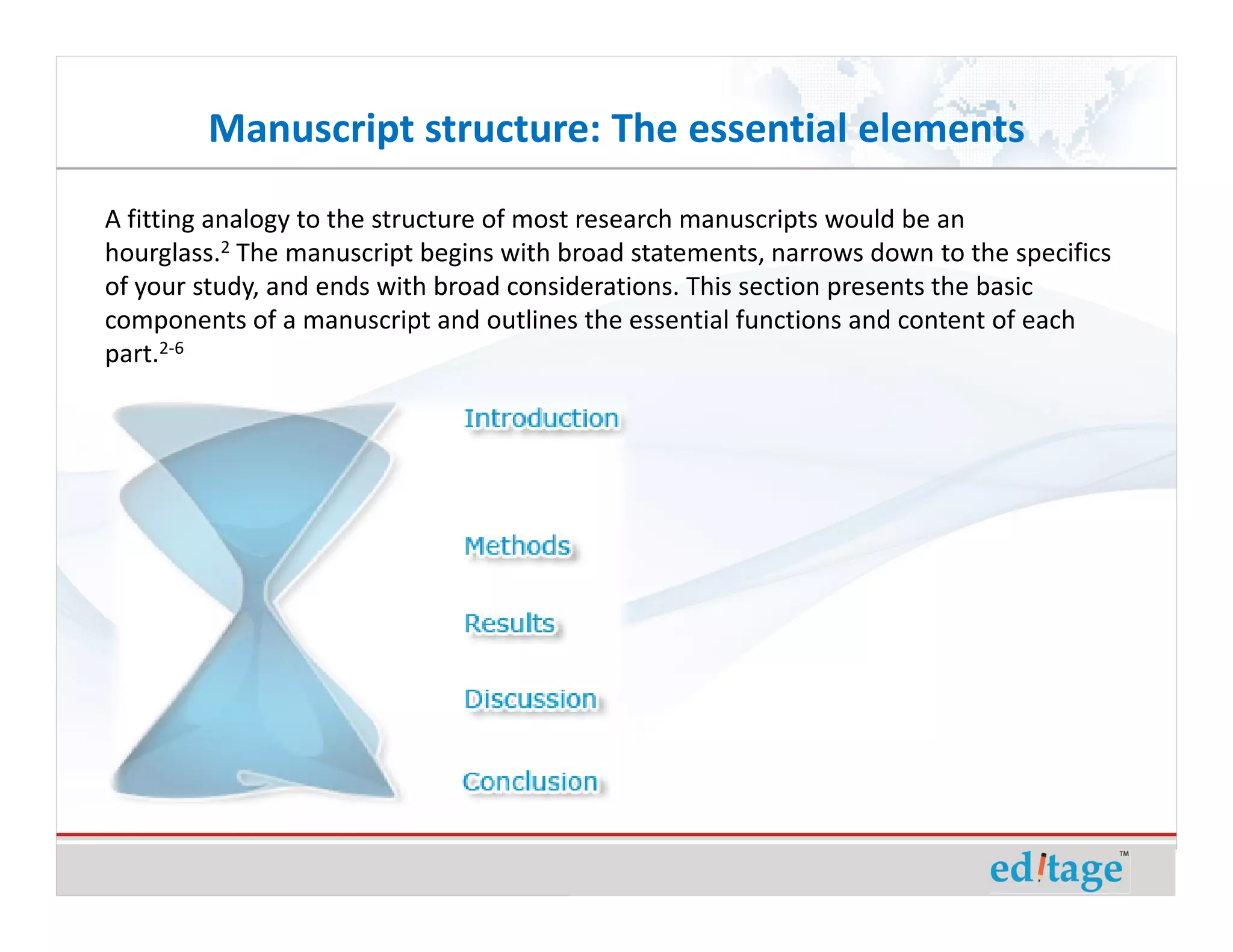 Manuscript structure: How to convey your most important ideas through ...