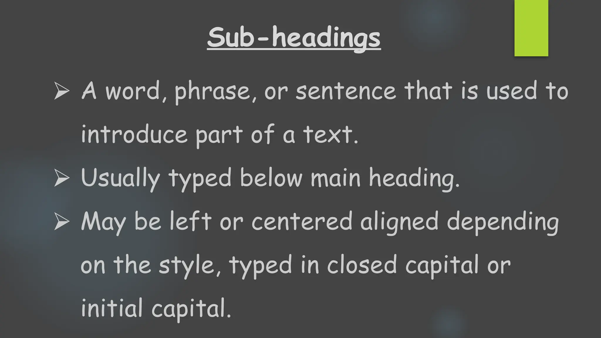 Manuscript and Types of Headings used in EDPM.pptx