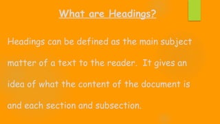 Manuscript and Types of Headings used in EDPM.pptx