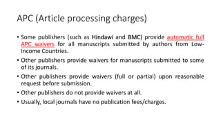 Manuscript writing and publication | PPTX