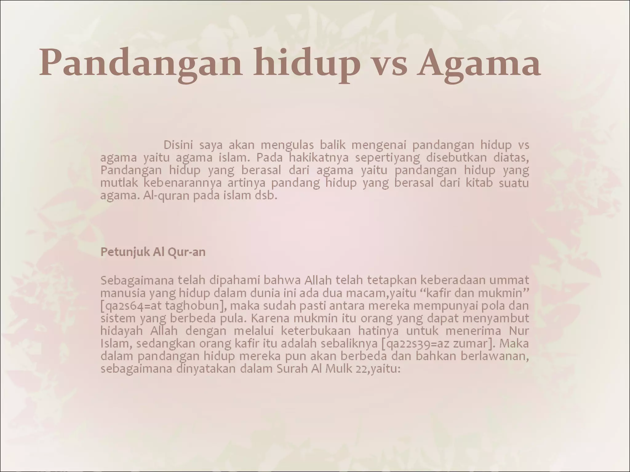 Manusia dan pandangan hidup | PPT