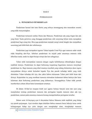 Manusia dan penderitaan | DOCX