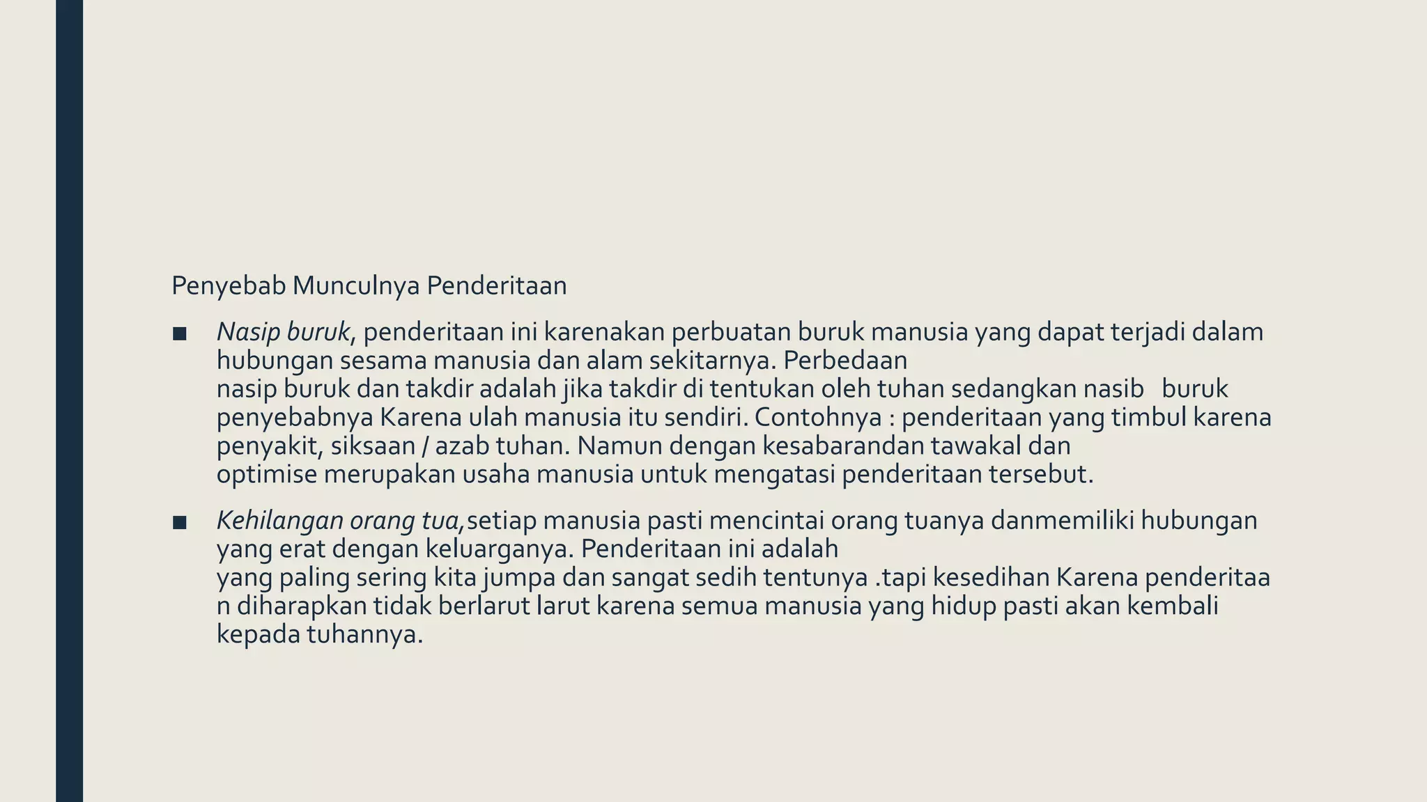 Manusia dan Penderitaan | PPT