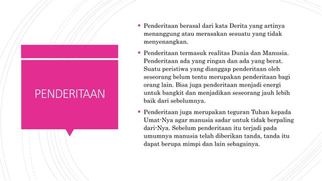 Manusia dan penderitaan | PPT