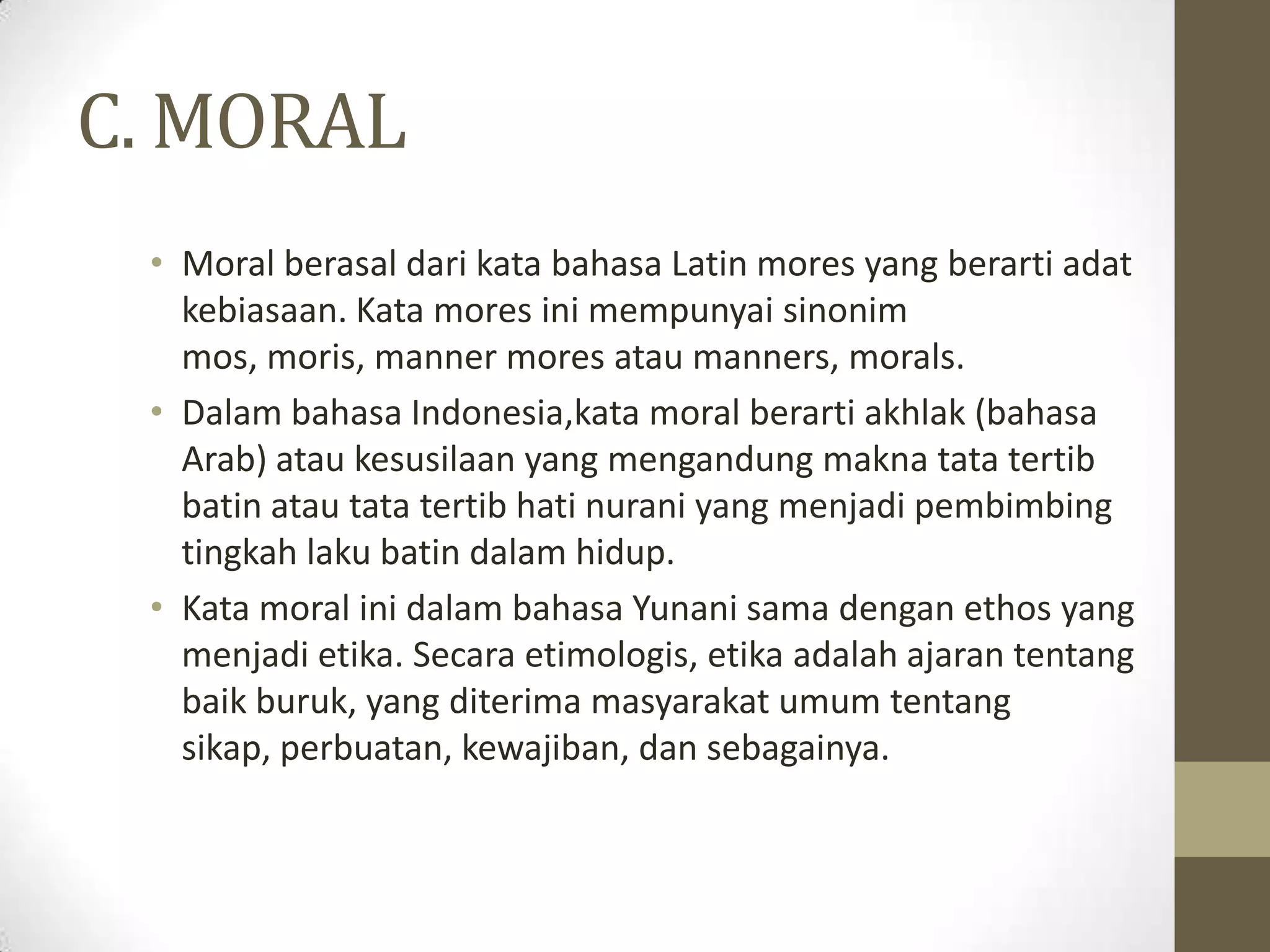 Manusia, nilai, moral dan hukum | PPTX