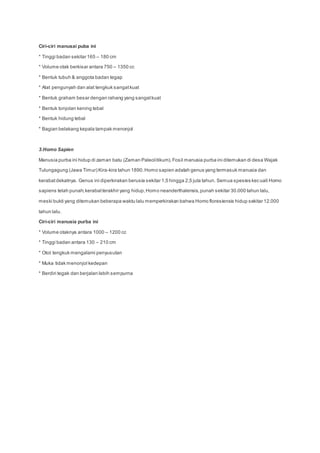 Manusia purba di indonesia | DOCX