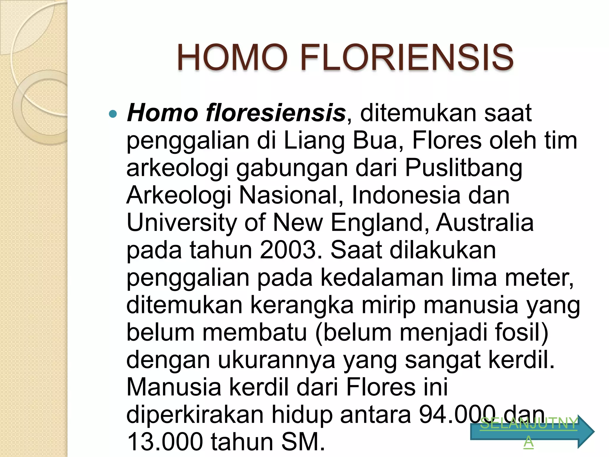 Manusia purba yang ditemukan di indonesia 2 | PPTX