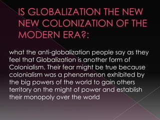 Colonization and Globalization | PPTX