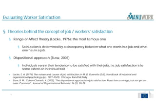 Manuwork Presentation: Evaluation of Job Satisfaction - A Psychological ...