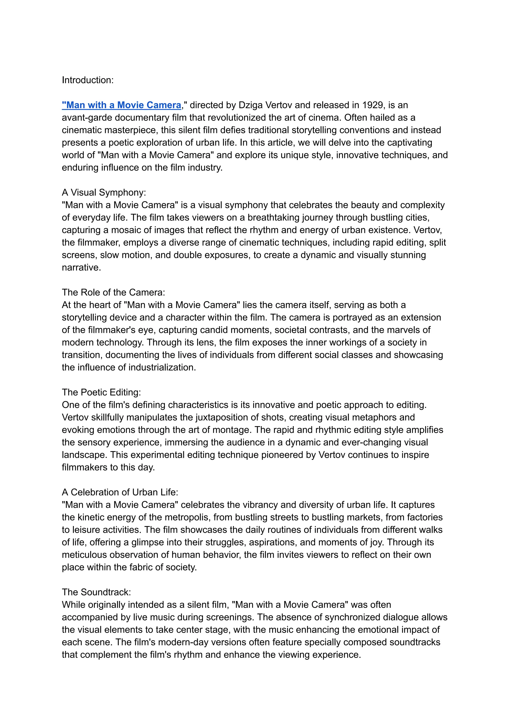 Man with a movie camera | PDF