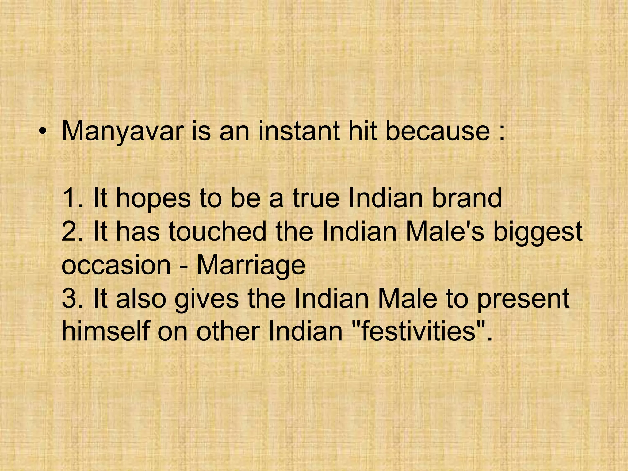 Manyavar advertising campaign | PPTX