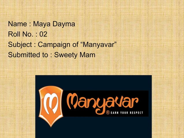 Manyavar advertising campaign | PPTX | Cricket | Sports