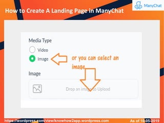 How To Create A Landing Page In ManyChat | PPT