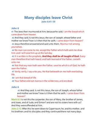 Many Disciples Leave Christ | PDF