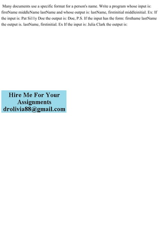 Many documents use a specific format for a persons name. Write a pro.pdf