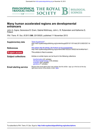 Many human accelerated regions are developmental enhancers | PDF