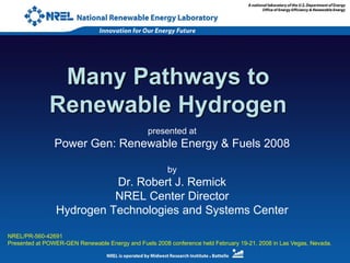 Many Pathways to Renewable Hydrogen (Presentation).pdf