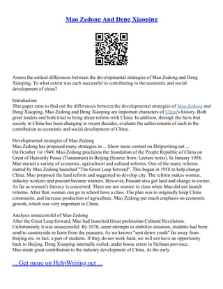 Mao And Deng Xiaoping | PDF