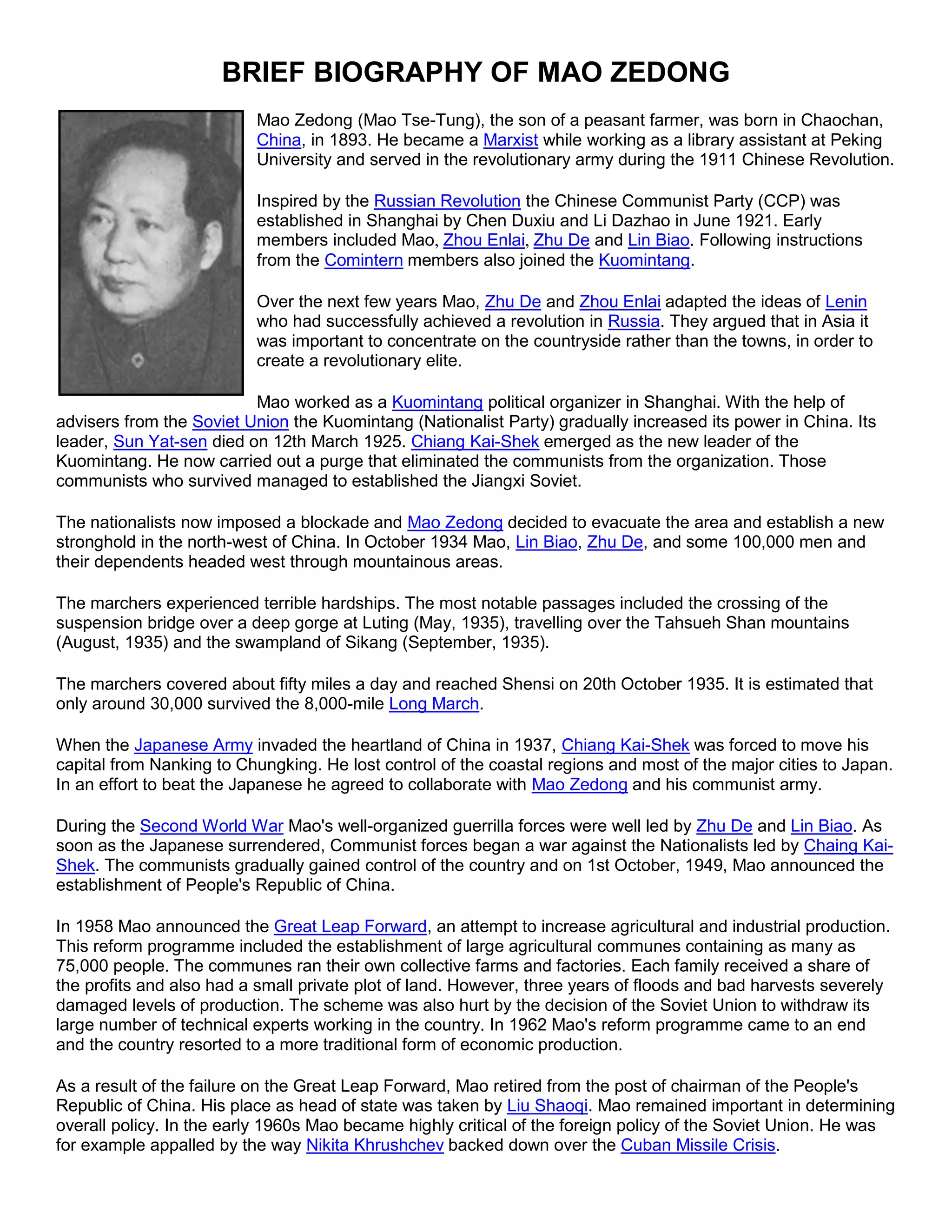 Mao and marxist socialism | DOCX