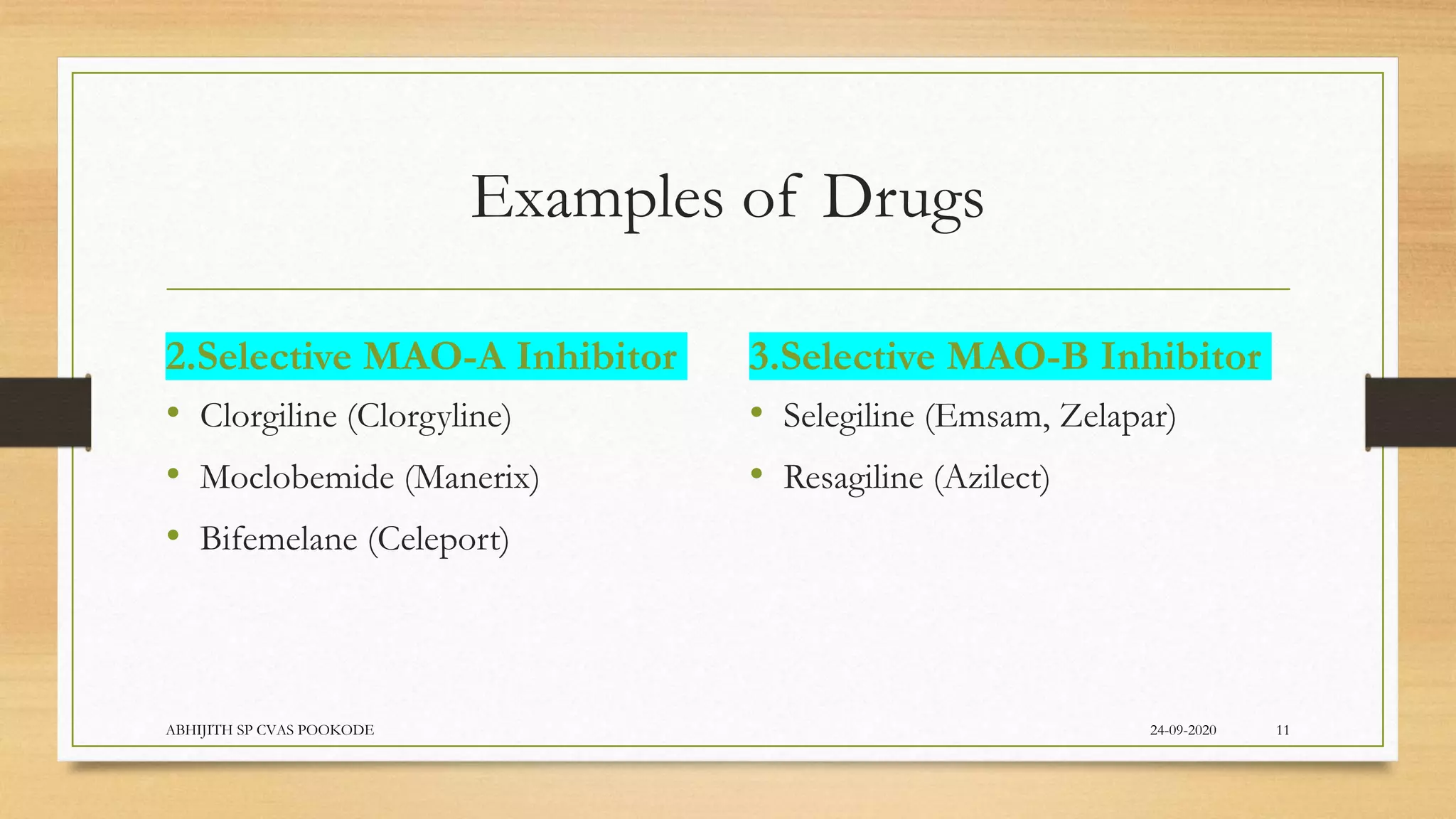 Mao ; mao inhibitors | PPTX | Brain and Nervous System Disorders ...
