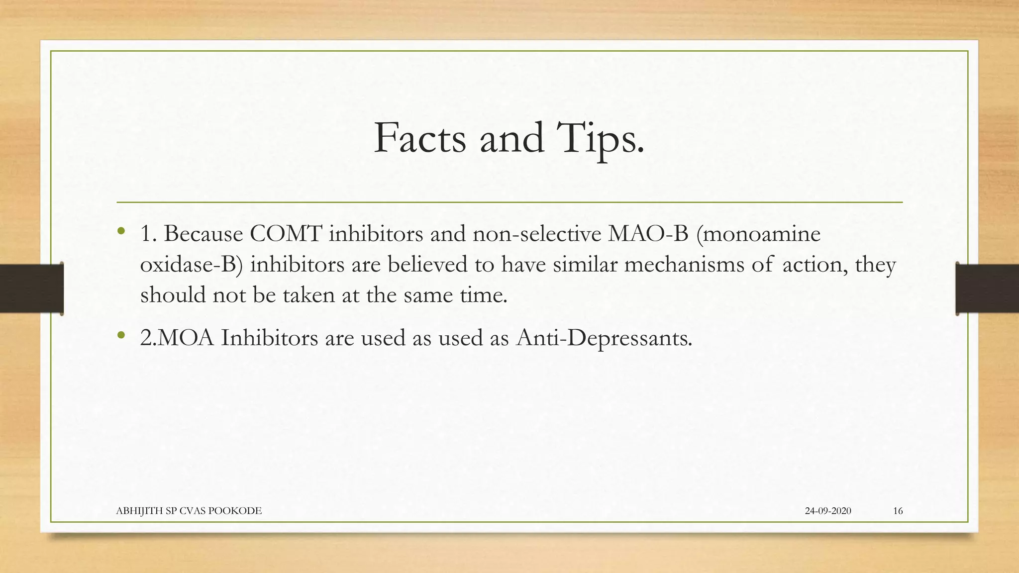 Mao ; mao inhibitors | PPTX