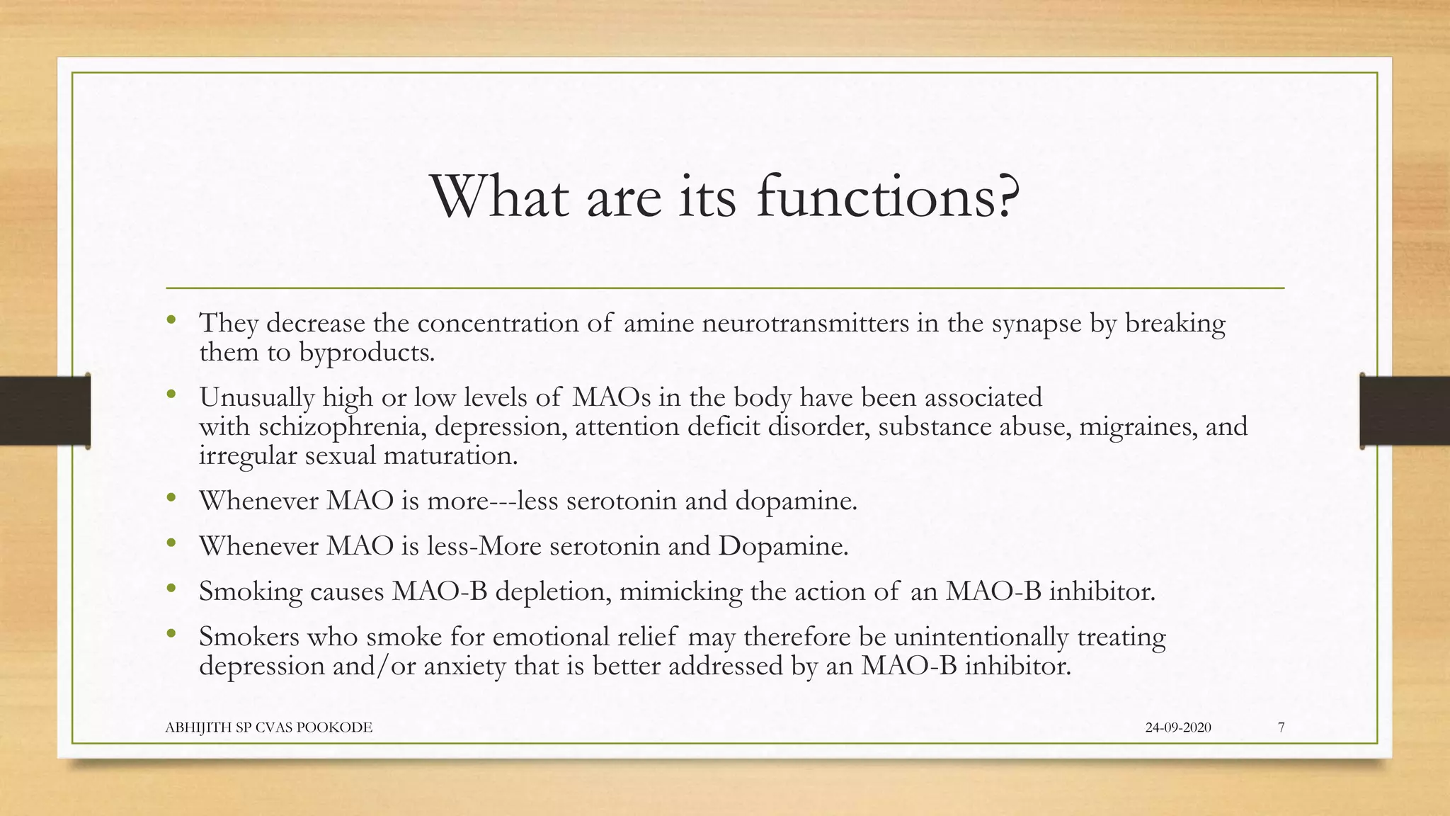 Mao ; mao inhibitors | PPTX