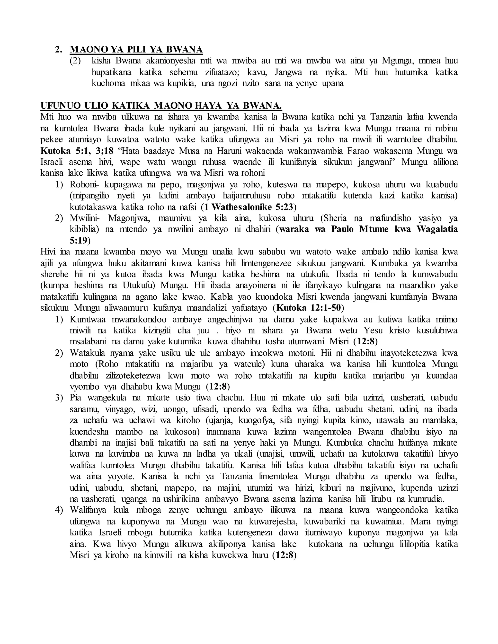 Maono ya bwana kuhusu kanisa la tanzania | PDF