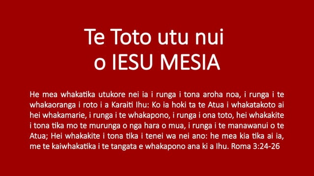 Maori - The Precious Blood of Jesus Christ (Te Toto utu nui o Ihu ...