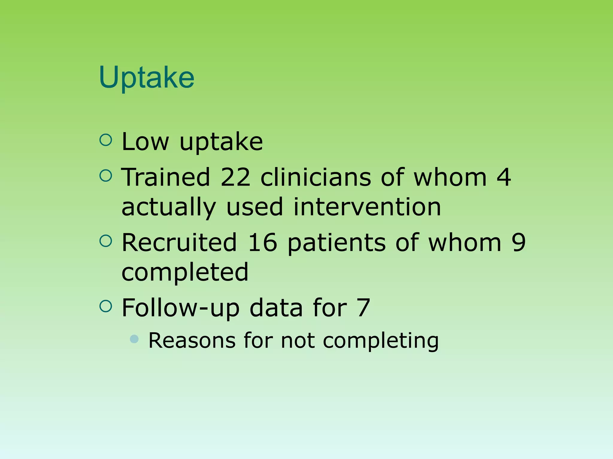 Maori adaptation of a low intensity intervention for primary care | PPT