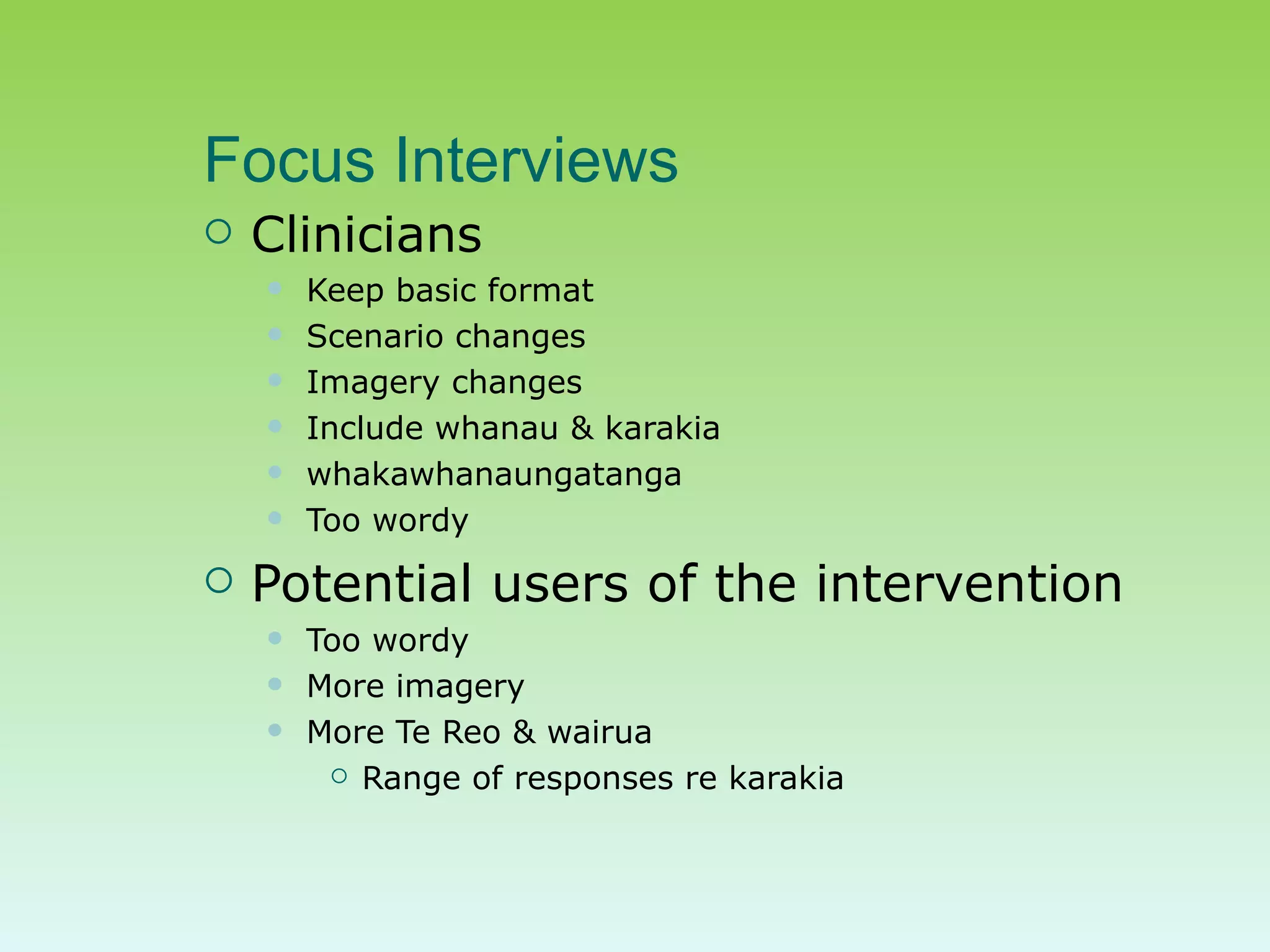 Maori adaptation of a low intensity intervention for primary care | PPT