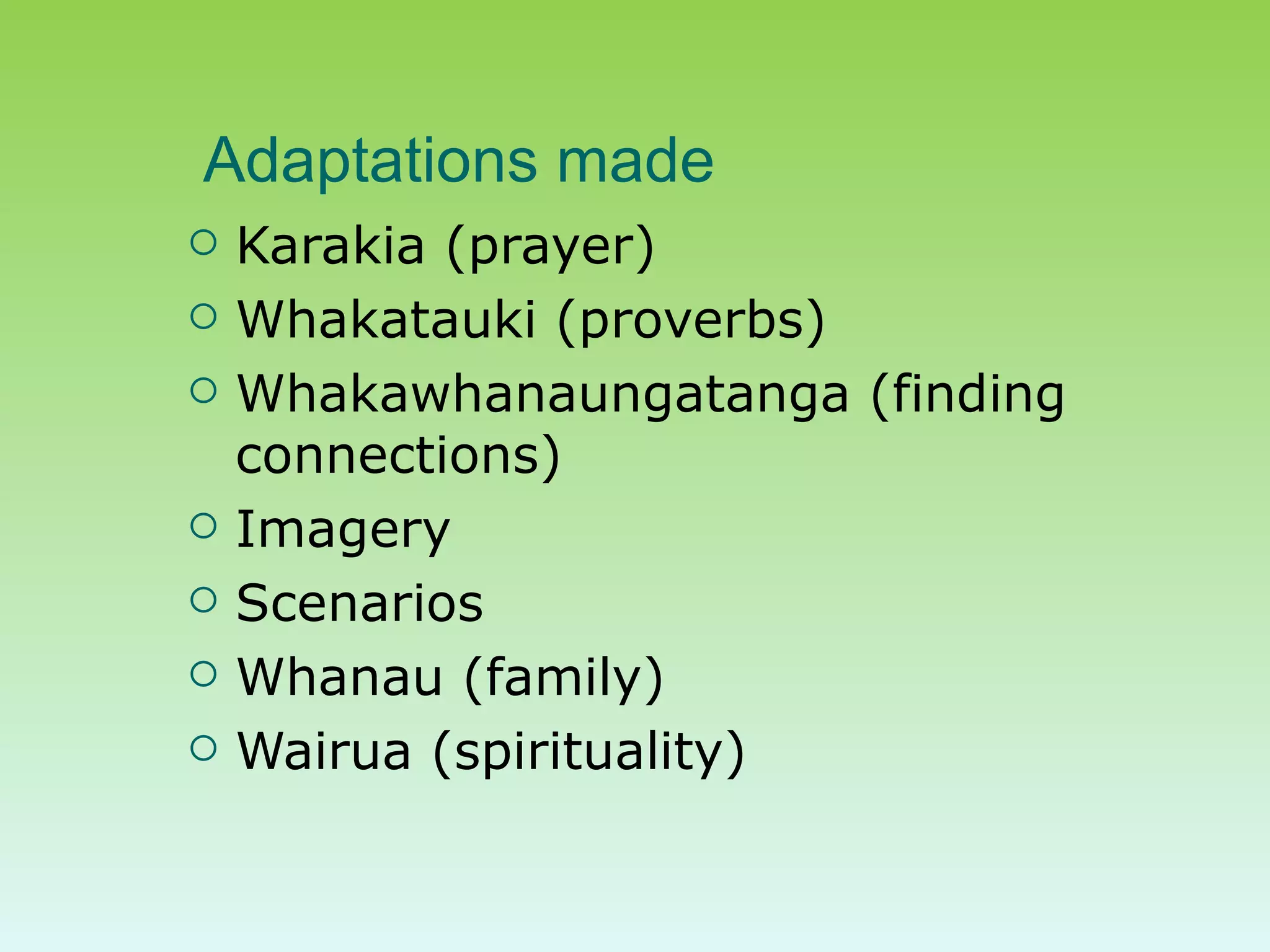 Maori adaptation of a low intensity intervention for primary care | PPT