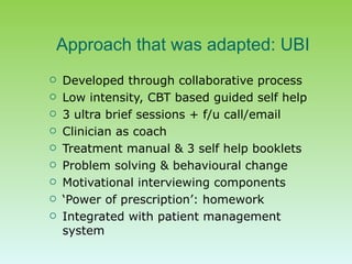 Maori adaptation of a low intensity intervention for primary care | PPT