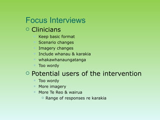 Maori adaptation of a low intensity intervention for primary care | PPT